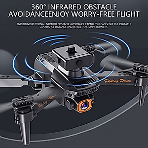 Dual 1080P HD FPV Camera Remote Control Mini Drone Toys for Adults Boys Girls - One Key Start Speed Adjustment Altitude Hold Headless Mode Trajectory Flight RC Foldable Drone Toys