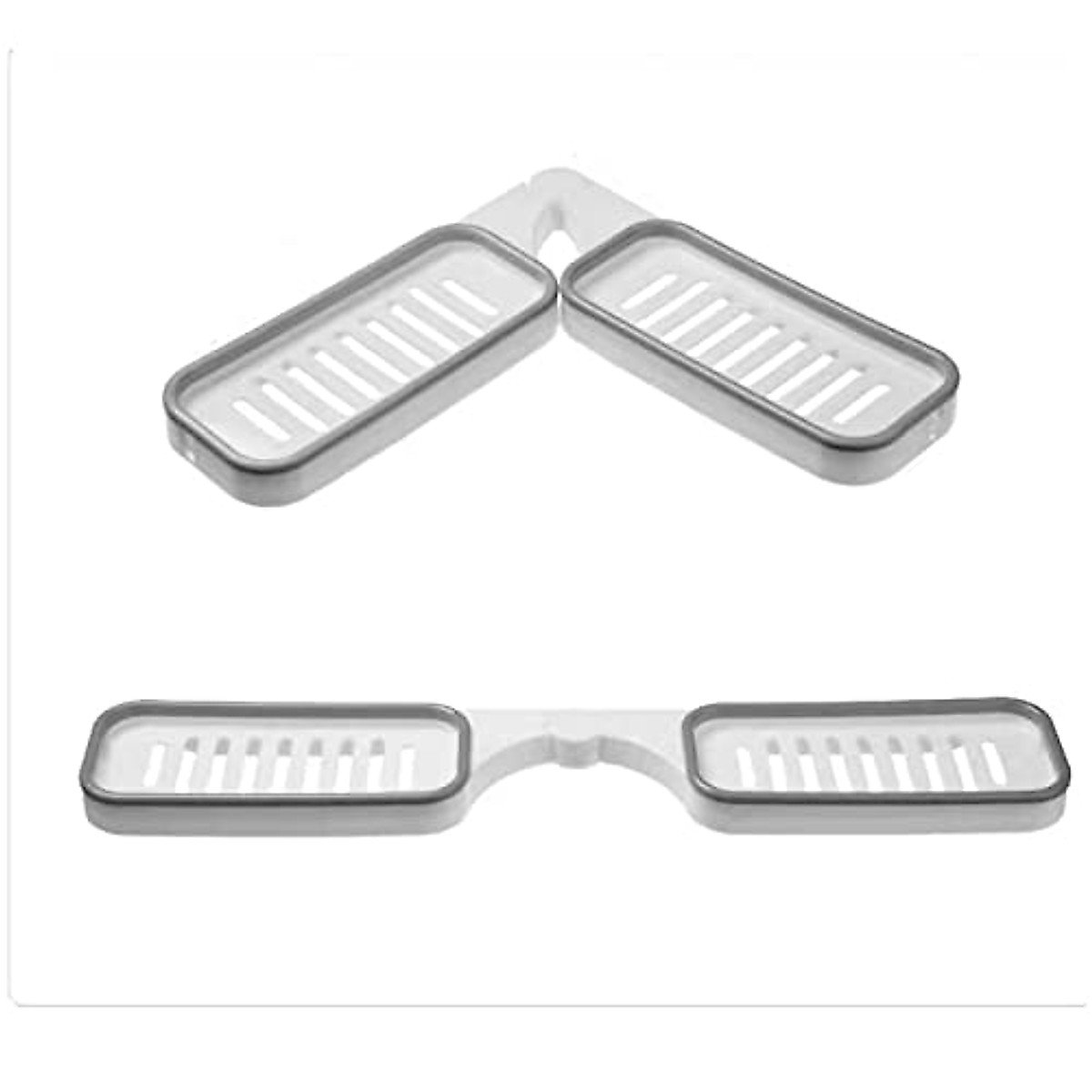 Bathroom Corner Punch-Free Rack Shampoo Storage Rack Holder with Suction Cup, 180 Degrees Rotation Storage Rack Corner Shower Shelves, Foldable Wall Mount Counter Organizer for Shower Room Kitchen