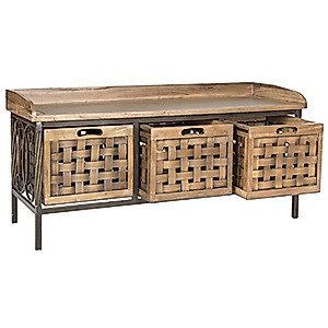 Safavieh American Homes Collection Isaac Filbert Brown Wooden Storage Bench