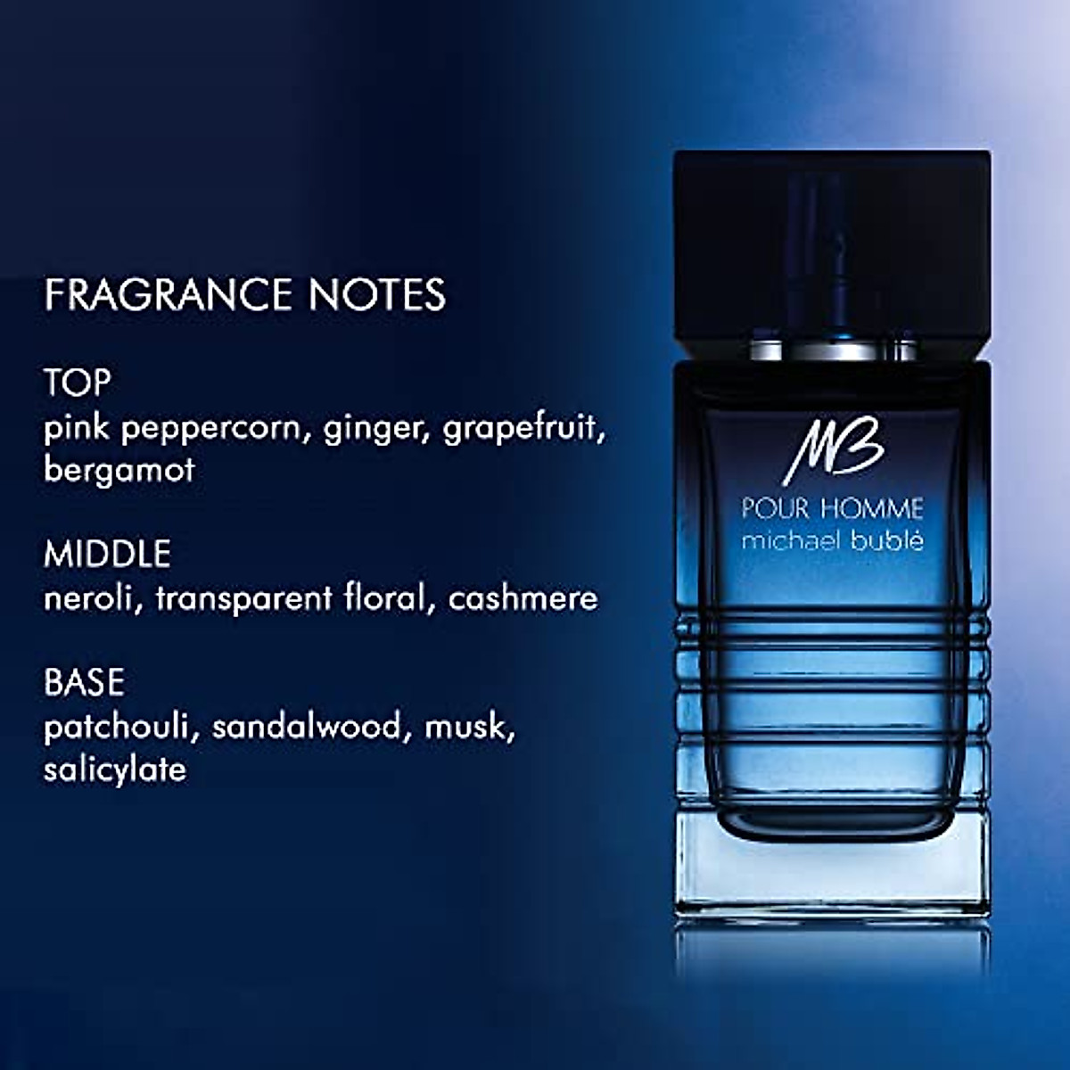 Pour Homme by Michael Bublé Fragrances, 4.1 Fl Oz | Eau de Parfum better than Men’s Cologne | Peppercorn, Grapefruit, Cashmere, Musk | Men’s Perfume | Modern, Soulful, Fresh | Vegan & Cruelty Free