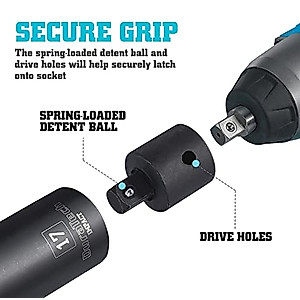 DURATECH 8-Piece Impact Socket Adapter and Reducer Set, 1/4", 3/8", 1/2" and 3/4" Drive Socket Adapter with Storage Case, Square Drive, Premium CR-V Steel Made