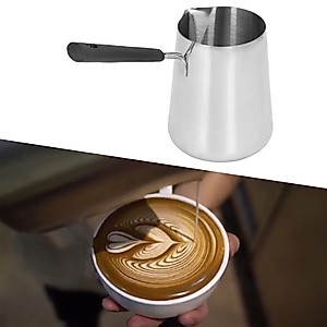 Turkish Coffee Pot, Butter Warmer Mini Stainless Steel Coffee Heating Melting Pot 1000ml with Spout for Home Cafe