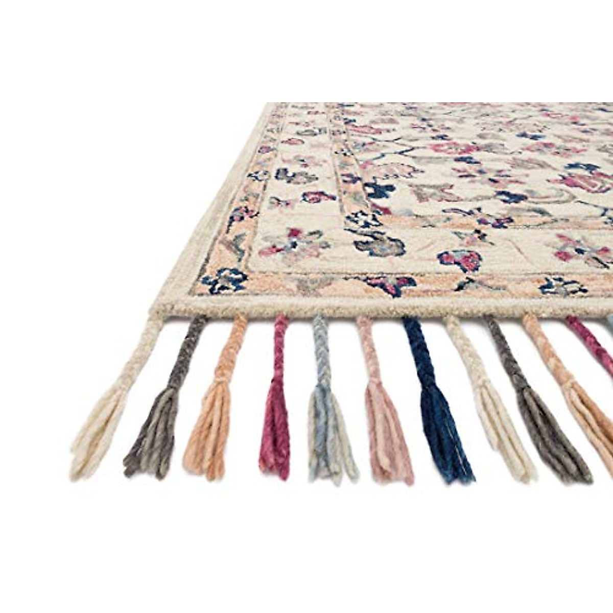 Loloi II Elka Collection ELK-02 Ivory/Multi, Transitional 7'-9" x 9'-9" Area Rug