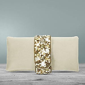 Aheli Indian Potli Bags Gift for Women Evening Bag Clutch Ethnic Bride Purse with Drawstring Cream & Gold Toned Embellished