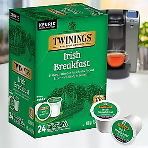 Twinings Irish Breakfast Tea K-Cup Pods for Keurig, Caffeinated Black Tea, Robust, Strong, Bold Flavour, 24 Count (Pack of 2)