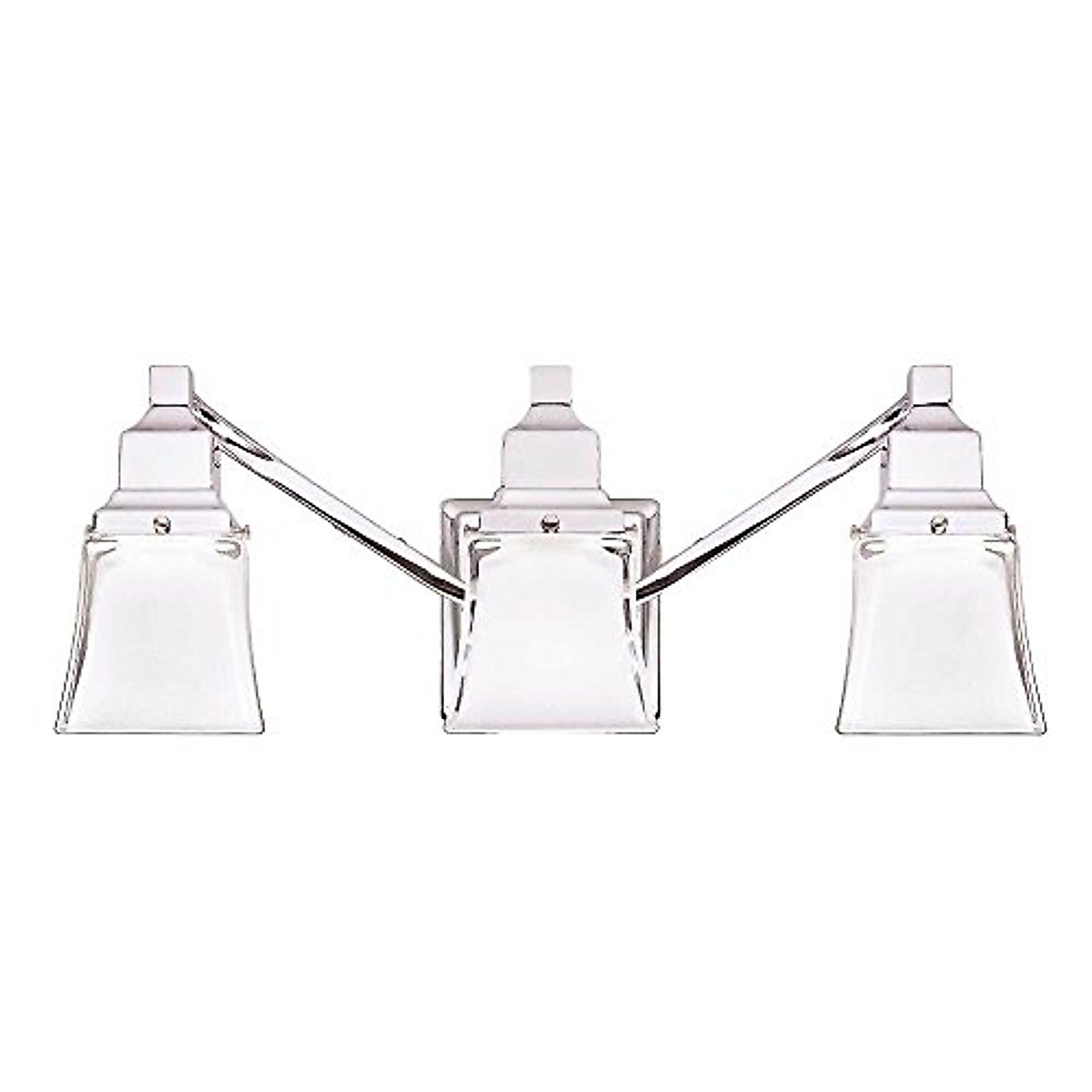 Hampton Bay 3-Light Chrome Vanity Light with Etched Glass Shades