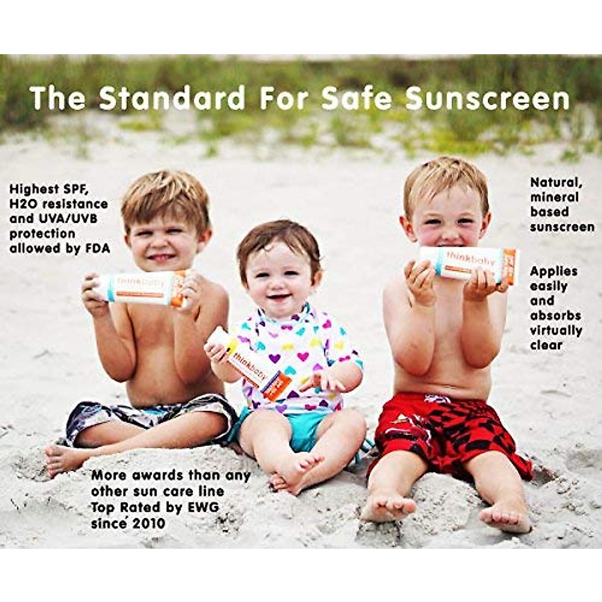 thinksport Kid's Safe Sunscreen, SPF 50 Plus, 3 Fluid Ounce