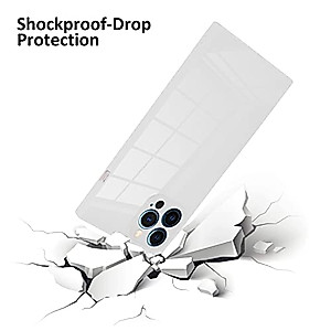 LSL for iPhone 12 Pro Max Case Square White Soft TPU Bumper Anti-Drop Anti-Scratch Shock Absorption Protective Wireless Slim Cover Compatible with iPhone 12 Pro Max 6.7 Inch for Women Girls Men
