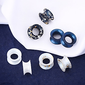 OUFER 8PCS Soft Silicone Ear Gauges Flexible Ear Skin Tunnels Earlets Plugs Stretcher Expander Set Ear Piercing Jewelry