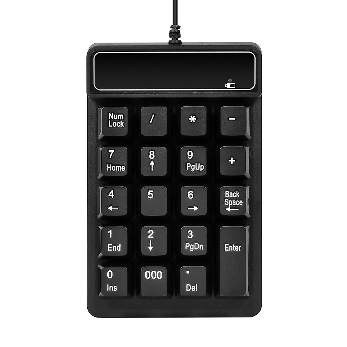 Kadaon USB Number Pad, 19 Keys Waterproof Silent Numeric Keypad with Mini USB cable, for Laptop/Notebook, Compatible with Windows System