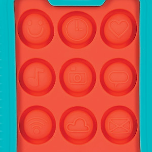 Nuby Baby Teething Toy, 3+ Months, Giggle Bytes Sensory Popper Cellphone, Aqua