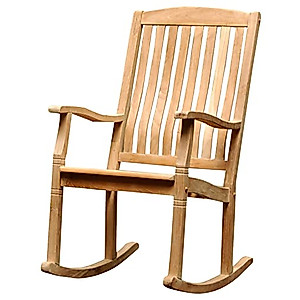 Cambridge Casual Wooden Arie Patio Porch Rocking Chair for Outdoor, Single Item/Natural Teak