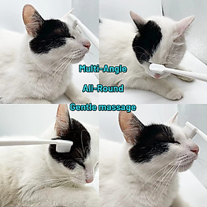 Emmeliestella Cat Head Brush, Cat acne Cleaner, Silicone bristles, not hurt the facial skin, Gently remove cat eye discharge & jaw black spots, Easy to handle & clean & remove hair, 2PCS