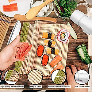 TIMDAM Sushi Making Kit for Beginners, All in One Sushi Maker Set with Sushi Mats Bamboo Roller, Sushi Bazooka, Chopsticks, Paddle, Spreader, Sushi Knife, Chopsticks Holder, Sushi Kit for Home