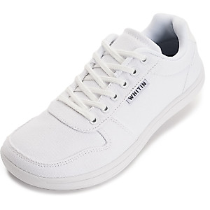 WHITIN Women's Barefoot Sneakers Wide Toe Box Casual Minimalist Minimus Zero Drop Sole Shoes Size 9 Walking Athletic Training White 40