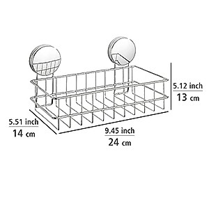 WENKO Static-Loc Plus Wall Osimo Bathroom Shelf No Drilling Required, Alloy Steel (PET) ABS Plastic, Chrome, 24 x 13 x 13,5 cm