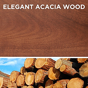 HBlife Double Sided Magnetic Knife Block Kitchen Knife Holder Rack with Strong Magnets Acacia Wood Knife with Cutting Board Storage Stand