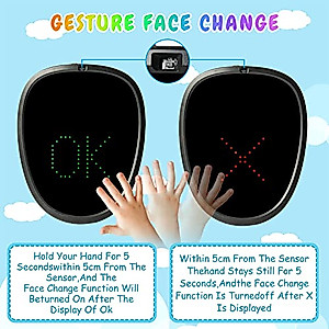 Ompusos LED Mask for kids - Gesture Sensing Transforming Light Up Face Mask for Halloween Rave, Birthday, and Masquerade Parties