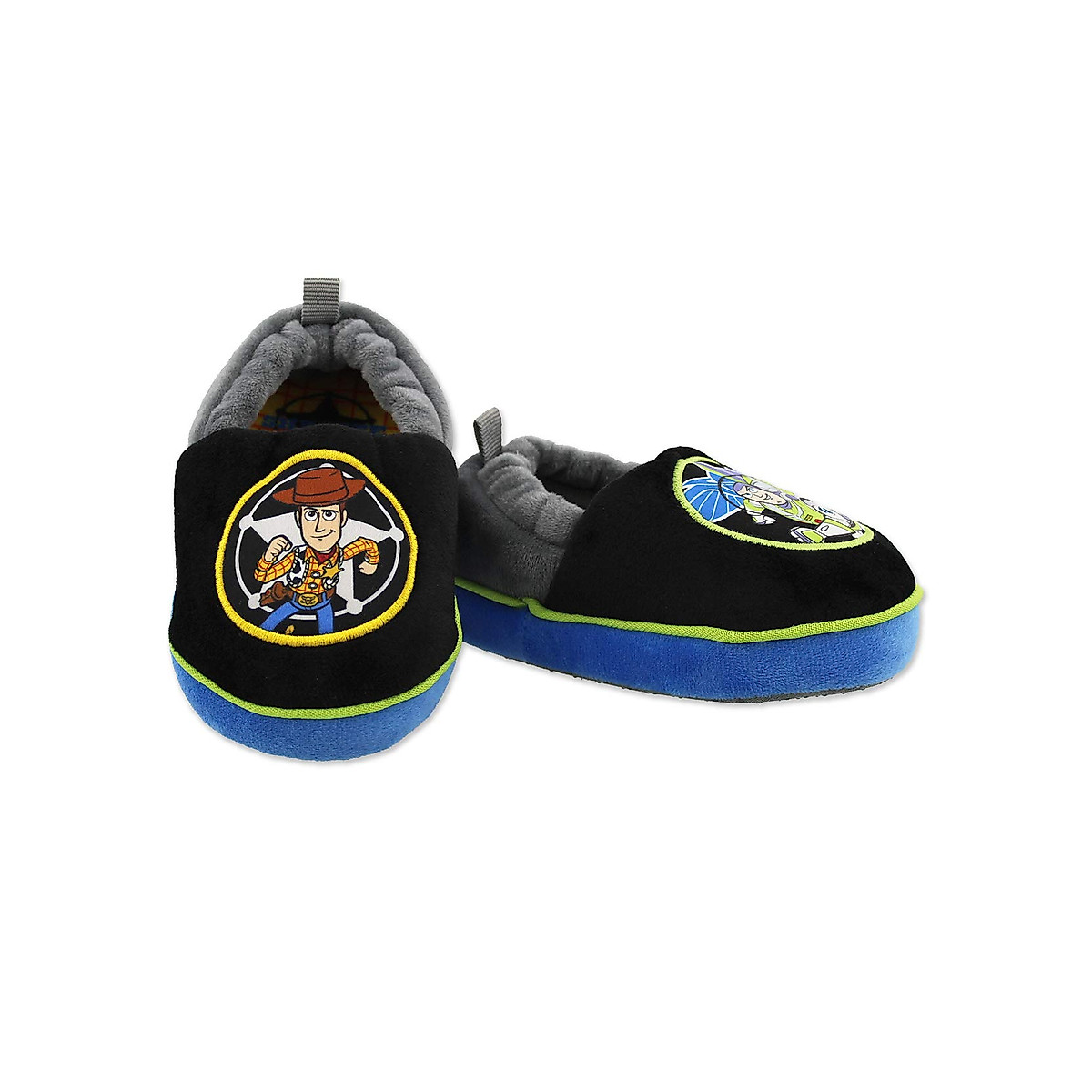 Toy Story Woody Buzz Boys Toddler A-Line Slippers (7-8 M US Toddler, Black)