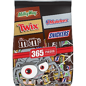 M&M'S, SNICKERS, TWIX, MILKY WAY & 3 MUSKETEERS Individually Wrapped Bulk Candy Assortment, 104.27 oz Bag