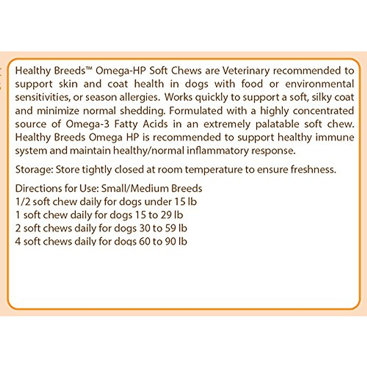 Healthy Breeds Pomeranian Omega HP Fatty Acid Skin and Coat Support Soft Chews 60 Count