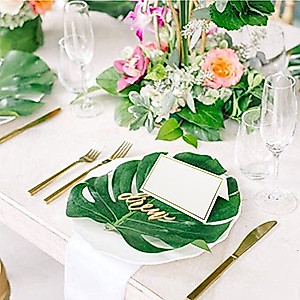 50 Pack Tent Cards with Gold Foil Border for Weddings, Banquets, Events, 2 x 3.5 Inches