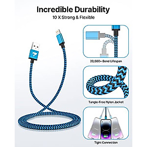 iPhone Charger Cord 3ft 3Pack MFi Certified Lightning Cable Fast Charging Nylon Braided Phone Charger Cable Compatible with iPhone 14 13 Pro 12 Pro 11 Pro Xs Max Xr 8 7Plus SE