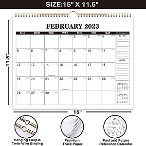 Calendar 2023-2024 - Wall Calendar 2023-2024 with To Do & Notes, 18 Months Wall Calendar from Jan 2023 - Jun 2024,15”x 11.5”, Daily Blocks with Julian Dates, Golden Twin-Wire Binding, Thick Paper Perfect for Organizing & Planning