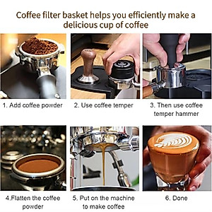 Haofy Coffee Filter Basket, Detachable Coffee Filter Cups Strainer, Stainless Steel Coffee Machine Filter Accessory for Home Office(1)