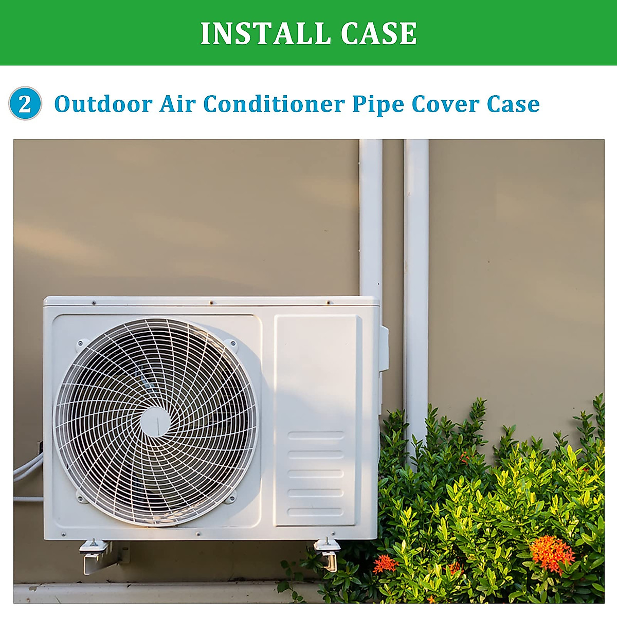 MOOITEK 5" 17Ft PVC Decorative Line Set Cover Kit for Ductless Mini Split Air Conditioners 17FT Line Set Cover for Heat Pump System and Central AC(Total Length 17Ft), White