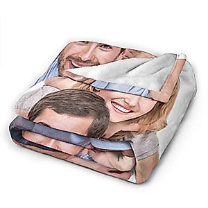 Custom Blanket with Text Picture Collage Customized Throw Blankets, Personalized Throw Blankets, Birthday Anniversary Wedding Personalized Gift for Friends, Couples, Dad, Mom, Kids, Dogs - 50"x40"