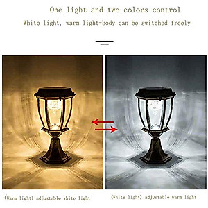 DIAOD Outdoor Solar Pillar Lamp Villa Wall Light Waterproof Home Garden Courtyard Light