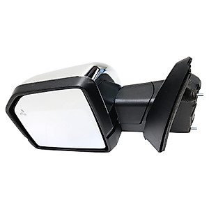 Kool Vue Right Power Heated Mirrors for Ford F-150 2015-2017 Power Fold With Signal Light, Blind Spot Monitor, Memory & Puddle Lamp; Without Auto-Dimming Chrome