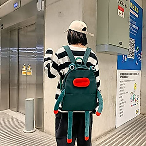 VIVUHTCC Frog Backpack Purse for Women - Student Frog Cartoon Bag Travel Daypack Casual Fashion Work Shopping Small Bag,Navy