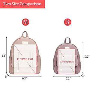 KKXIU Women Medium Backpack Purse Fashion Daypacks Synthetic Leather Shoulder Bag For Ladies (Medium, Pink)