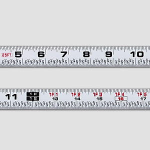 LICHAMP Tape Measure 25 ft with Magnetic, 6 Pack Bulk Easy Read Chrome Measuring Tape Retractable with Fractions 1/8, Measurement Tape 25-Foot by 1-Inch, Square