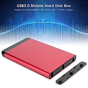 Garsentx Portable External Hard Drive Box 8TB SSD/HDD SATA Slim 2.5 Inches USB 3.0 Easy Installation for Windows (Red)