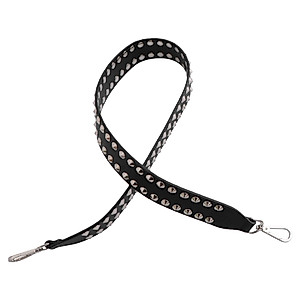Artibetter Wide Leather Shoulder Bag Strap with siliver Studded Design Replacement Cross Body Handbag Purse Guitar Style Strap (Black)