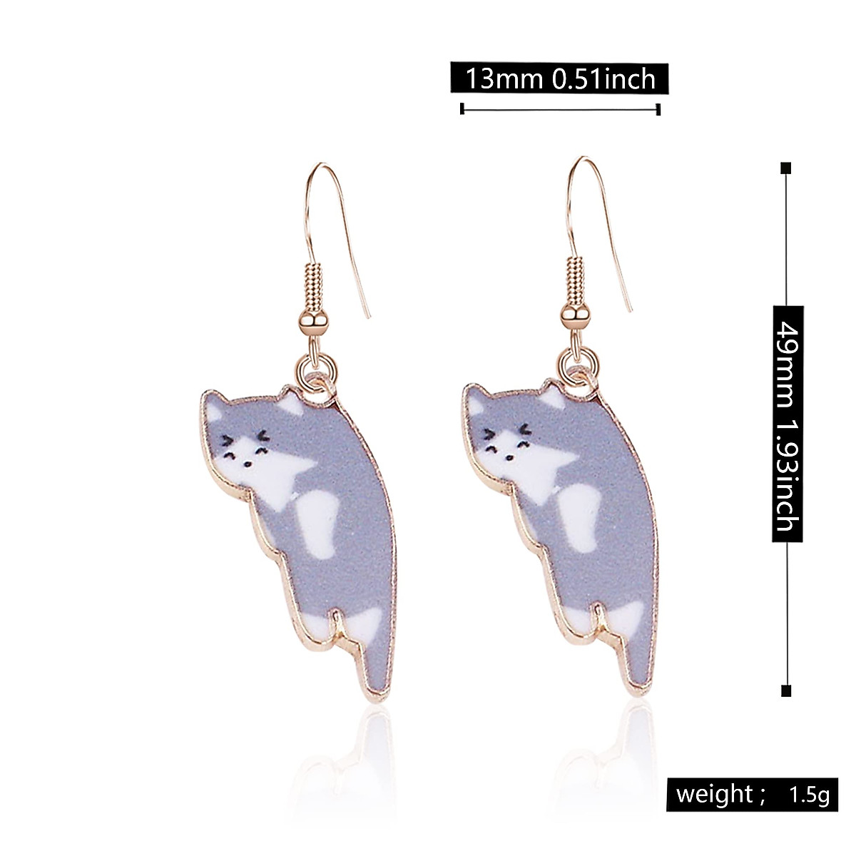 Chanaiqw 6 Pairs Cat Dangle Earrings animals Lover Birthday for Women (6 Pairs Cat Dangle Earrings)