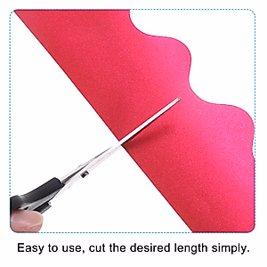 PATIKIL 3" x 13" Bulletin Board Border, 30 Pack Scalloped Trim Strips Wall Decor for Locker Classroom Cork Poster Black Board White Chalkboard, Shine Rose Red