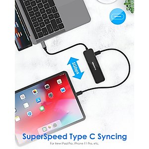LENTION USB C Hub with 100W Power Delivery, 4K HDMI, USB 3.0 & Type C Data Compatible with 2021-2016 MacBook Pro 13/15/16, New Mac Air/Surface, Chromebook, More, Stable Driver Adapter (CB-CE35, Black)