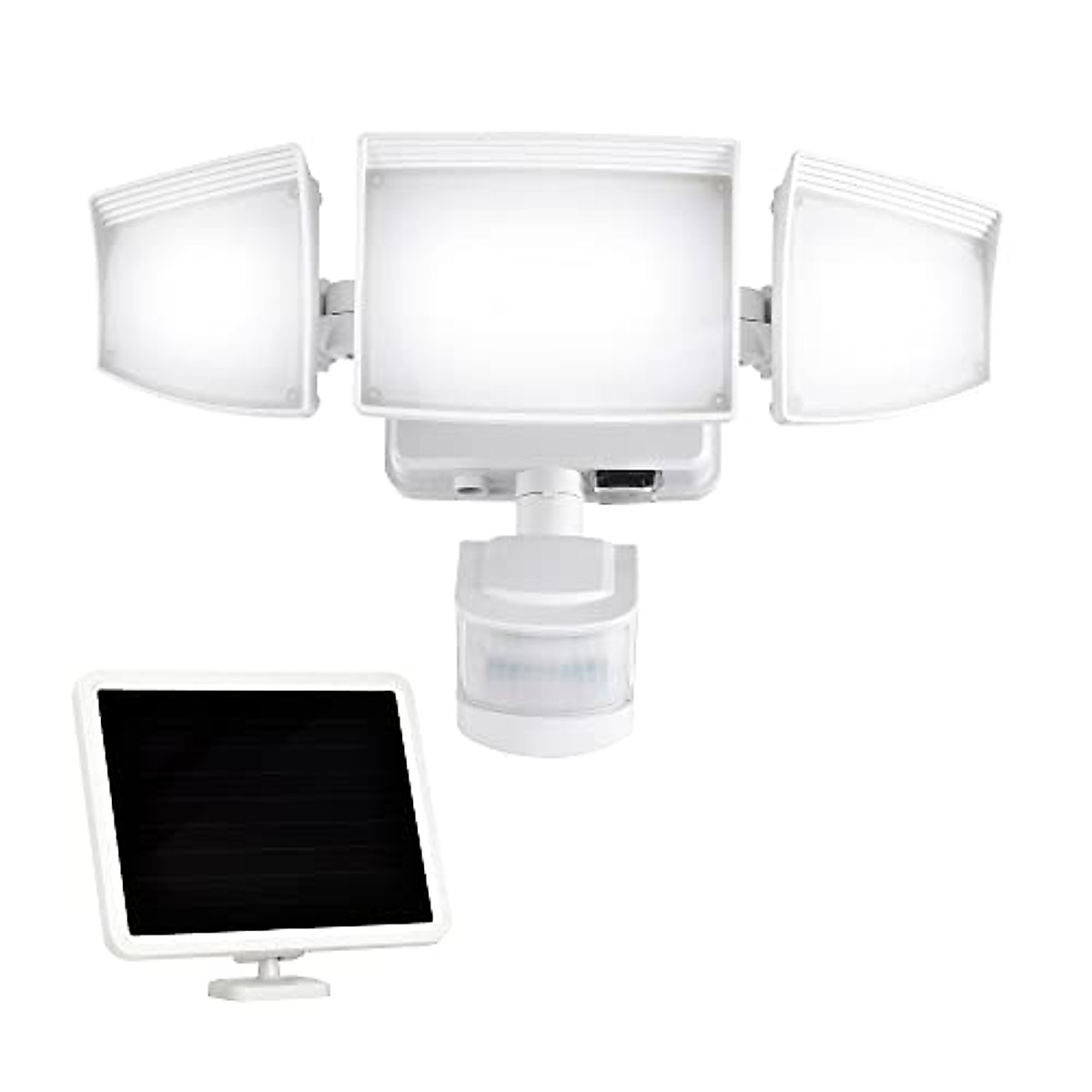 AWSENS Solar Security Lights Motion Outdoor, 1800LM, Solar LED Motion Sensor Lights with 3 Adjustable Heads, 6500k, Water Resistant Flood Light for Garage, Yard, Garden (White)
