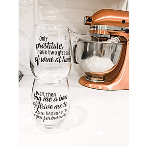 Gilmore Girls Wine Glass Set! Only prostitutes have two glasses of wine.