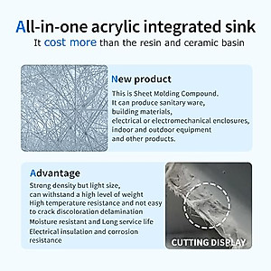 Voohek Bathroom Vanity Set, Cabinet & Sink Combo, for Apartment Dorm, Kitchen, Home Office, 30 Inch (Side Storage), Brown Oak