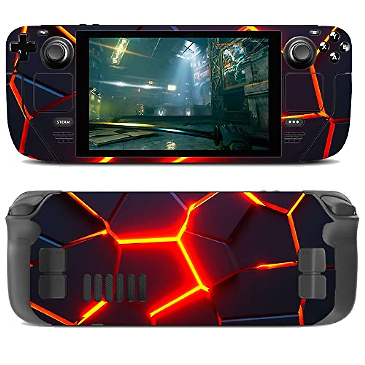 VEUENNS Full Set Games Decal Skin for Steam Deck console handheld gaming pc,Specially designed vinyl applique skin to Full steam deck coverage,provides protection and improves the feel of the trackpad