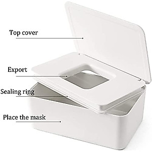 Mask Storage Box with Lid, Mask Storage Case, Openable Mask Storage Box Organizer, Multifunctional Mask Dispenser for Home, Office, Car, Schools, Churches, Gyms