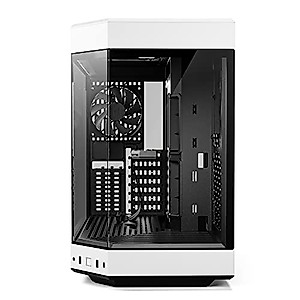 HYTE Y60 Modern Aesthetic Dual Chamber Panoramic Tempered Glass Mid-Tower ATX Computer Gaming Case with PCIE 4.0 Riser Cable Included, White (CS-HYTE-Y60-BW)