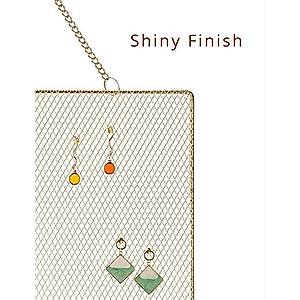 Heesch 2pack Earring Wall Holder Hanging Earring Organizer Wall Mounted Jewelry Organizer Stud Holder Diamond Grid with Hooks for Necklaces Bracelets (Small Grid)