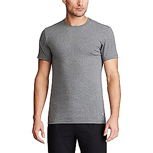 POLO RALPH LAUREN Men's Slim Fit Stretch Crew Tee, Polo Black/White, Charcoal Heather/White, Andover Heather/White, Medium