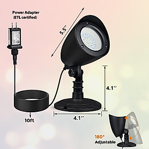 SURAIELEC LED Spotlight, Remote Control Spot Lights Outdoor, Indoor Plant Uplighting with Base, Landscape Light for Yard, Trees Holiday Decor, Red Green Yellow Warm Glow, Waterproof, 10FT Cord